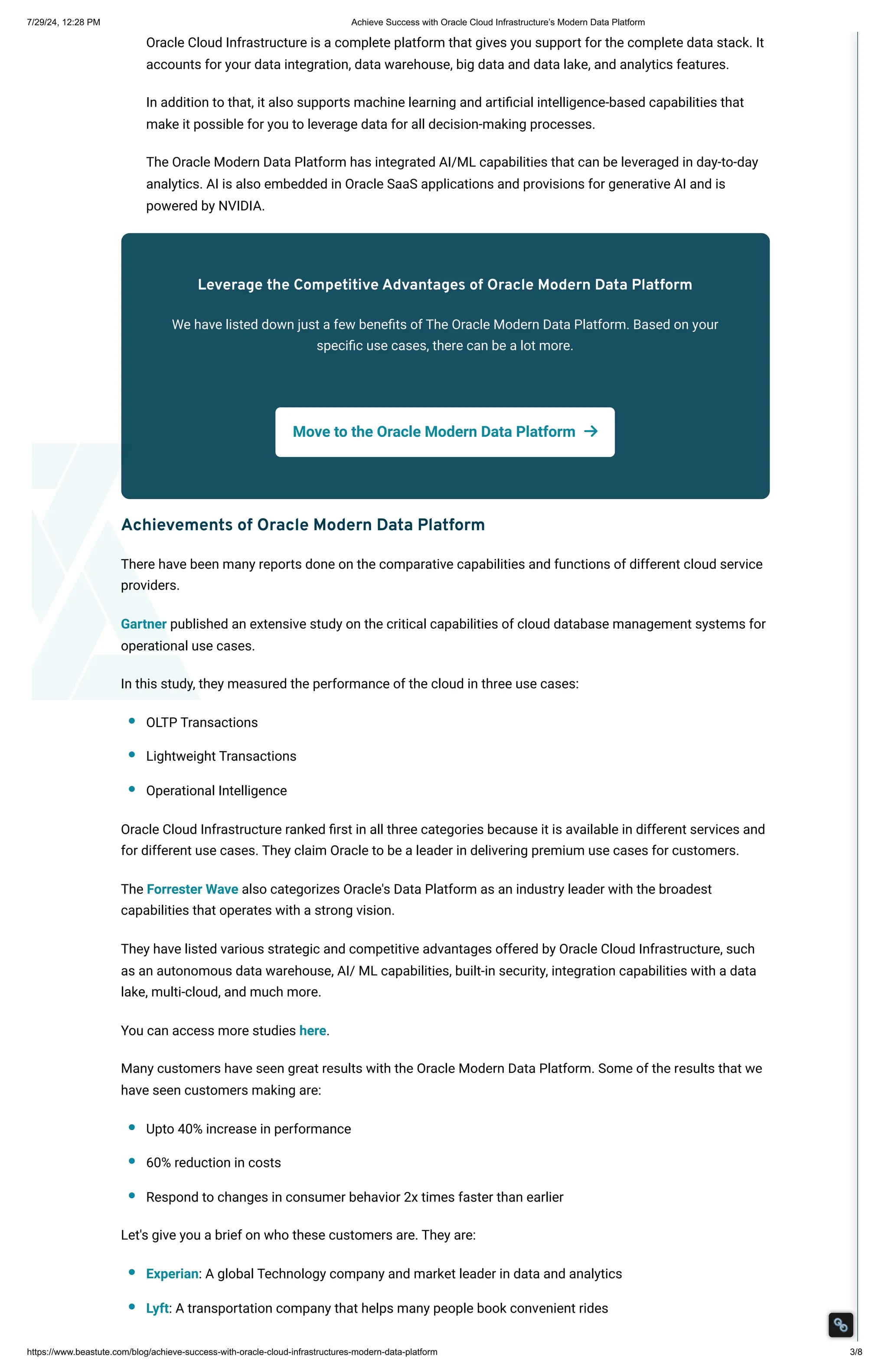 Achieve Success with Oracle Cloud Infrastructure’s Modern Data Platform ...