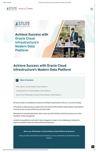 Achieve Success with Oracle Cloud Infrastructure’s Modern Data Platform ...