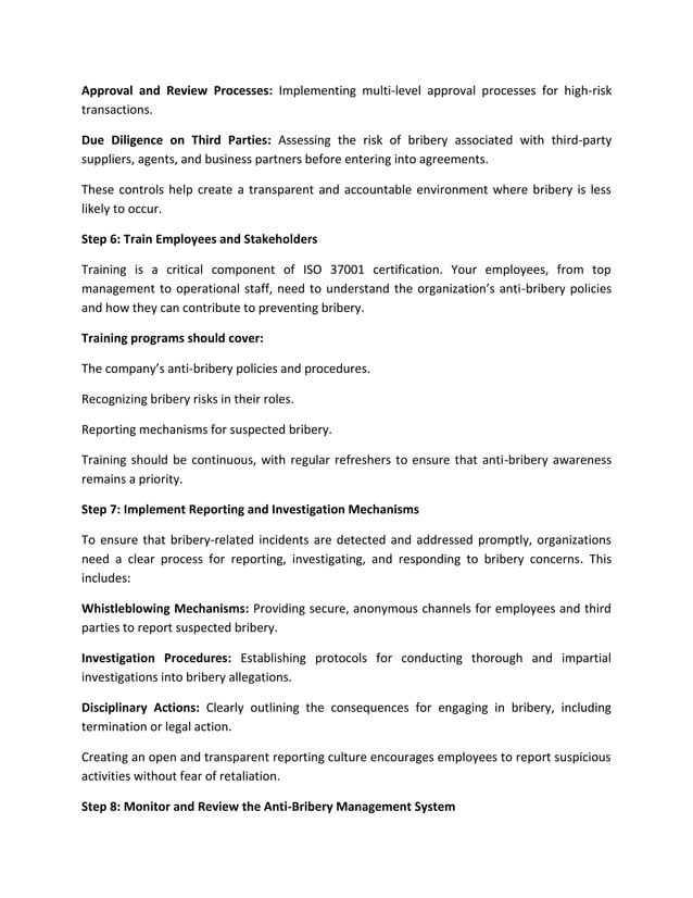 Achieving ISO 37001 Certification: Steps to Implementing Effective Anti-Bribery Practices | PDF