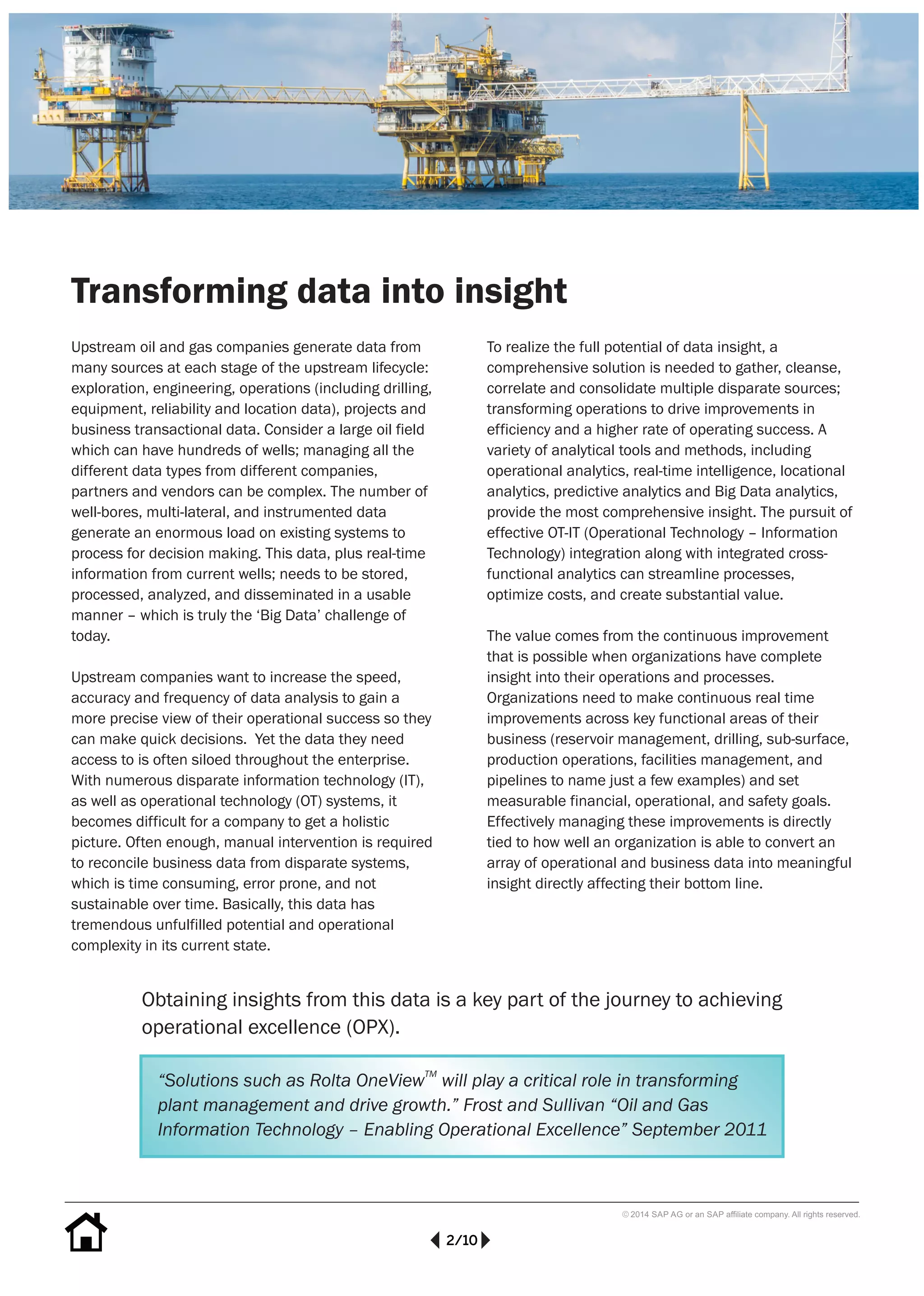 Achieving Operational Excellence in the Upstream Oil and Gas Industry ...