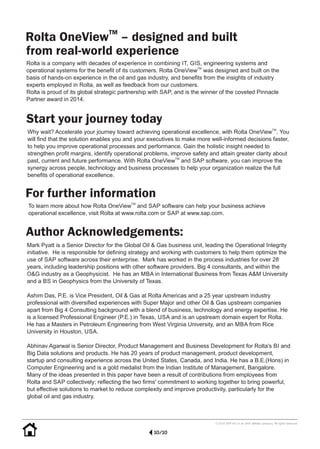 Achieving Operational Excellence in the Upstream Oil and Gas Industry with the help of Rolta ...