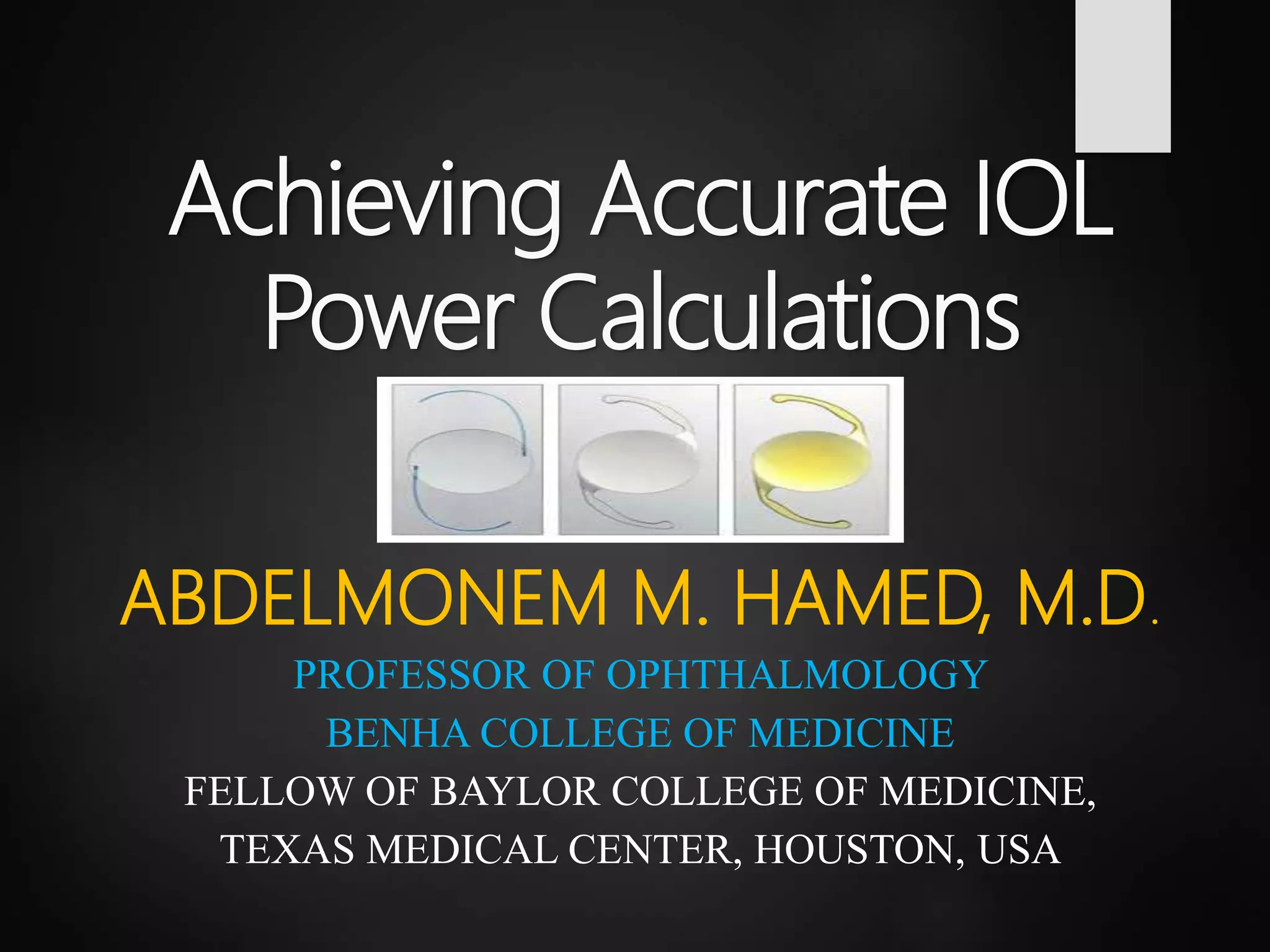 Achieving accurate iol power calculations | PPT