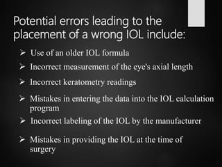 Achieving accurate iol power calculations | PPT
