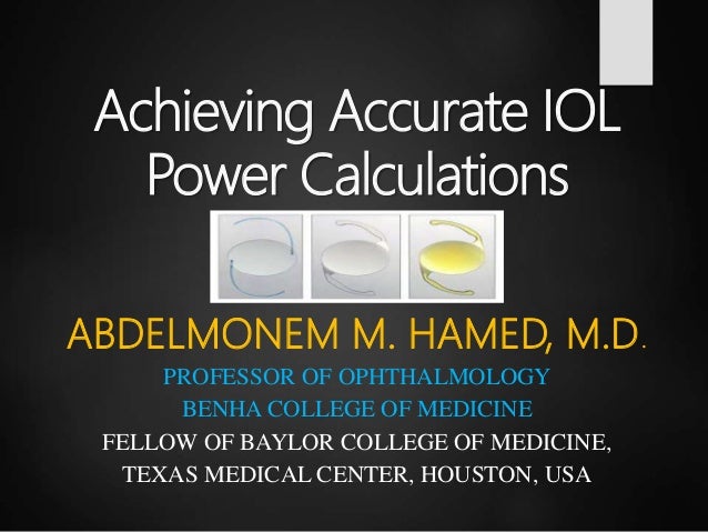 Achieving accurate iol power calculations