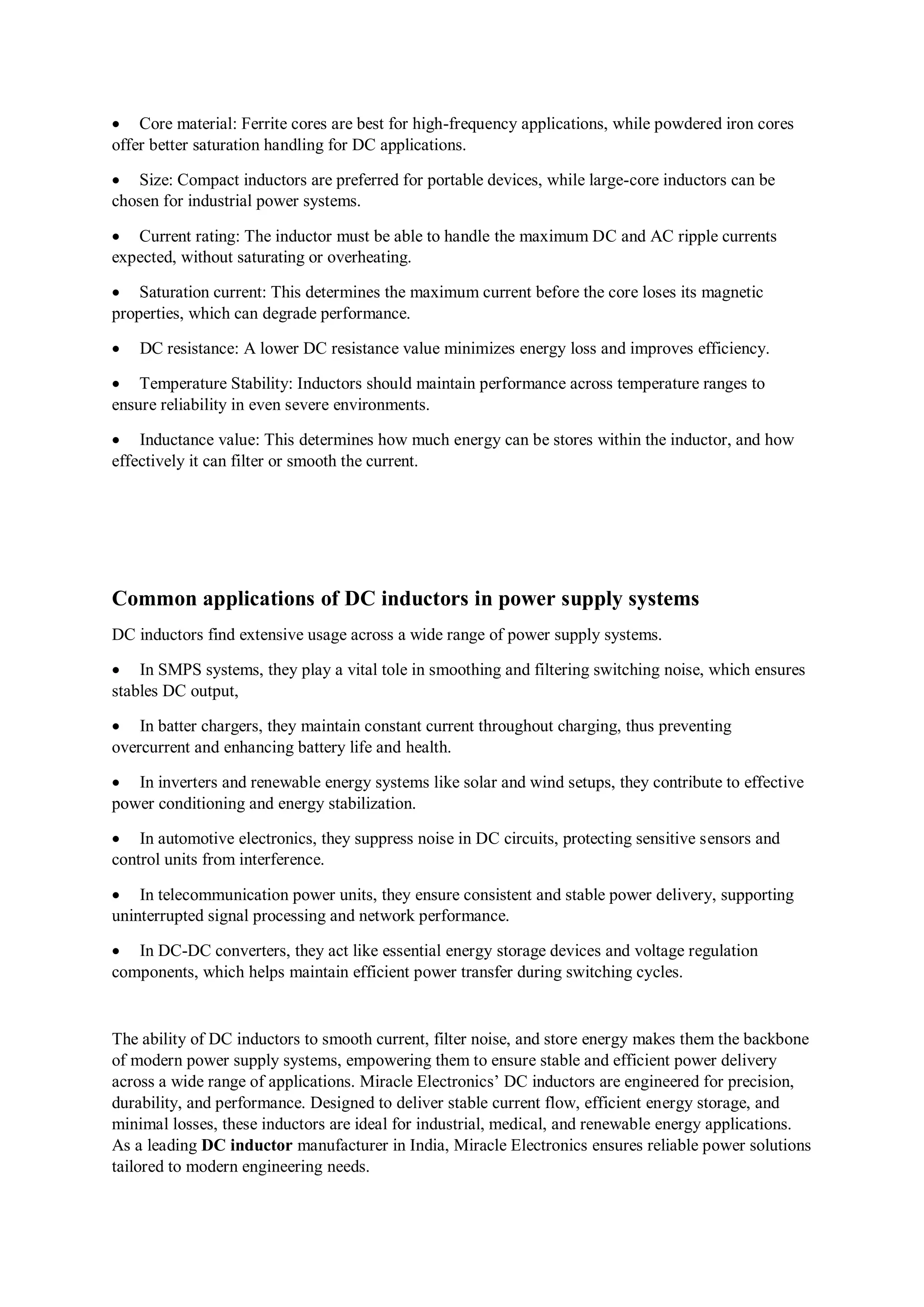 Achieving Cleaner Power Output With DC Inductors | PDF