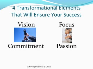 Achieving excellence by choice taking your leadership experience to the next level | PPT