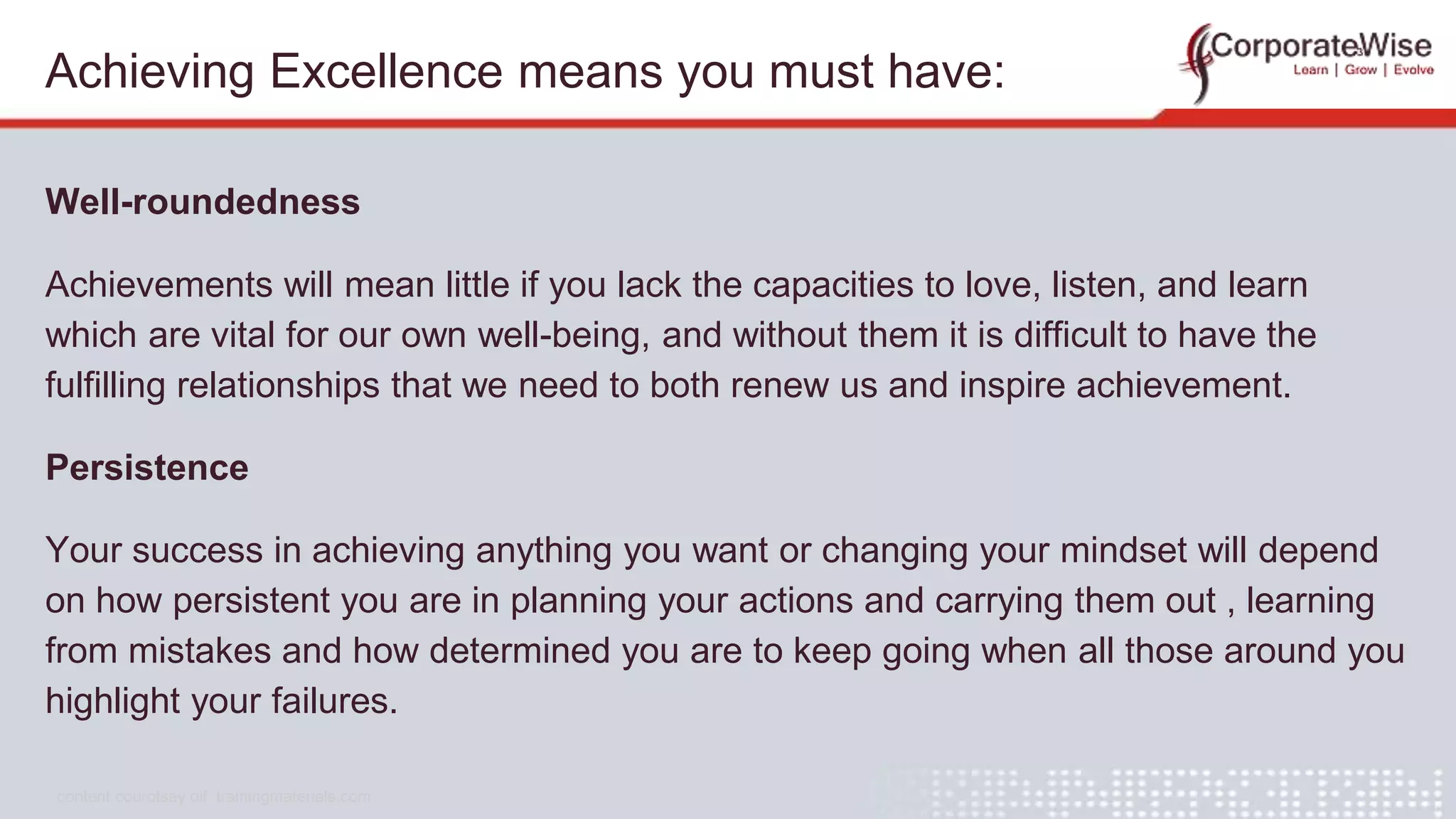 Achieving excellence through positive thinking | PPT