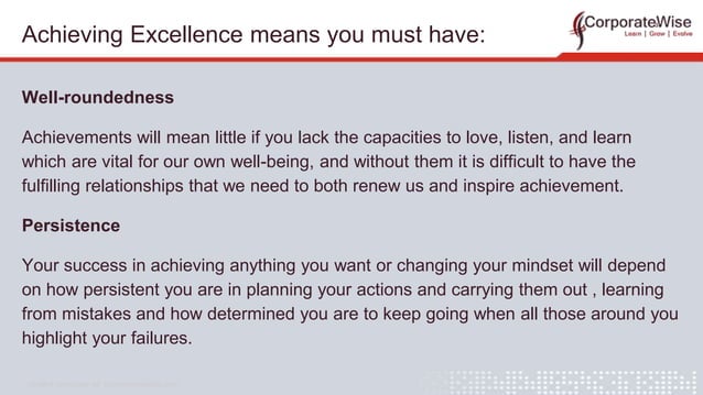 Achieving excellence through positive thinking | PPT