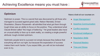 Achieving excellence through positive thinking | PPT