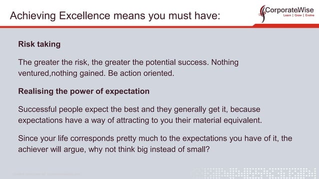 Achieving excellence through positive thinking | PPT