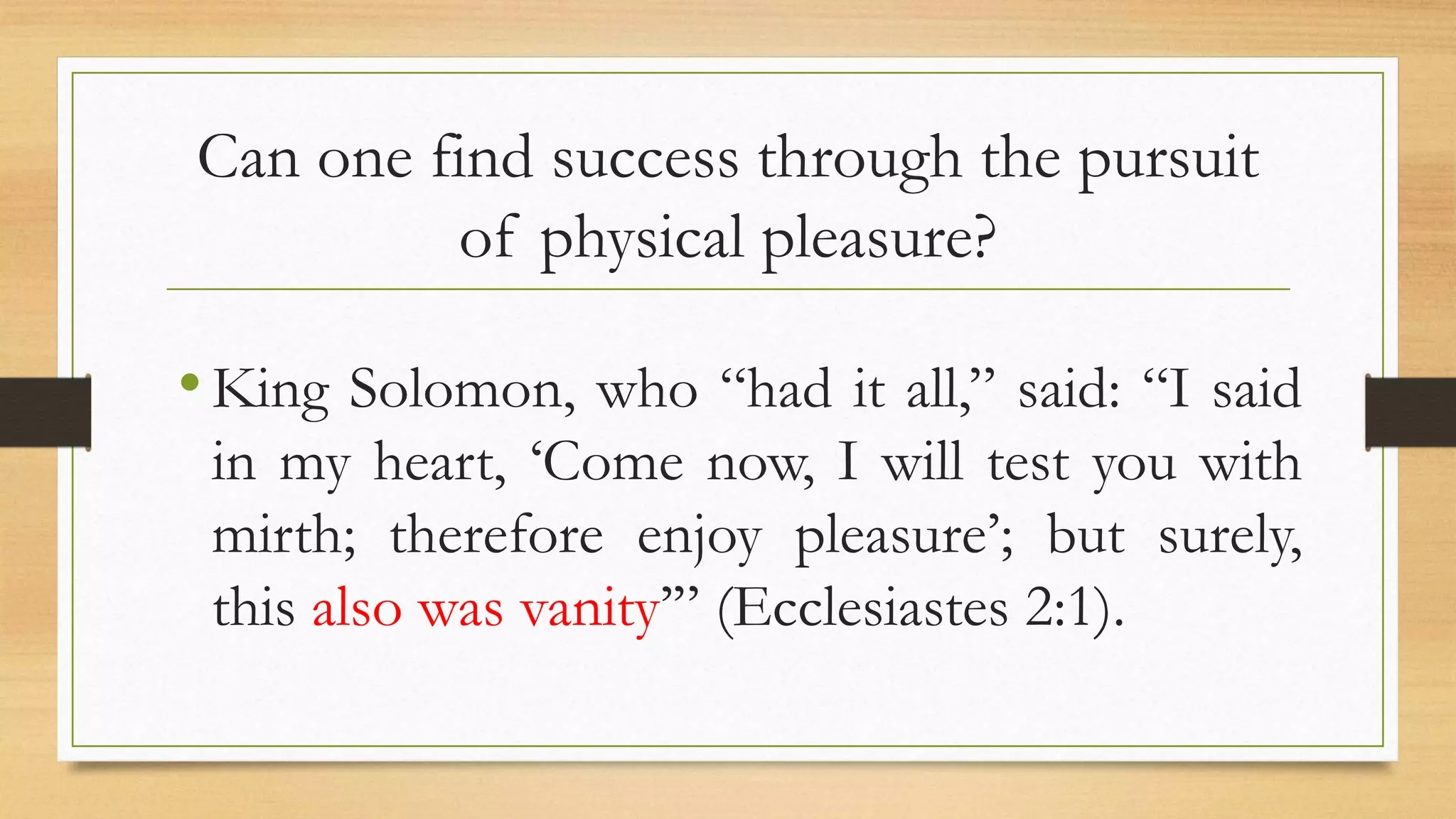 Achieving Godly Success (Biblically Based and Christian Framework) | PPTX