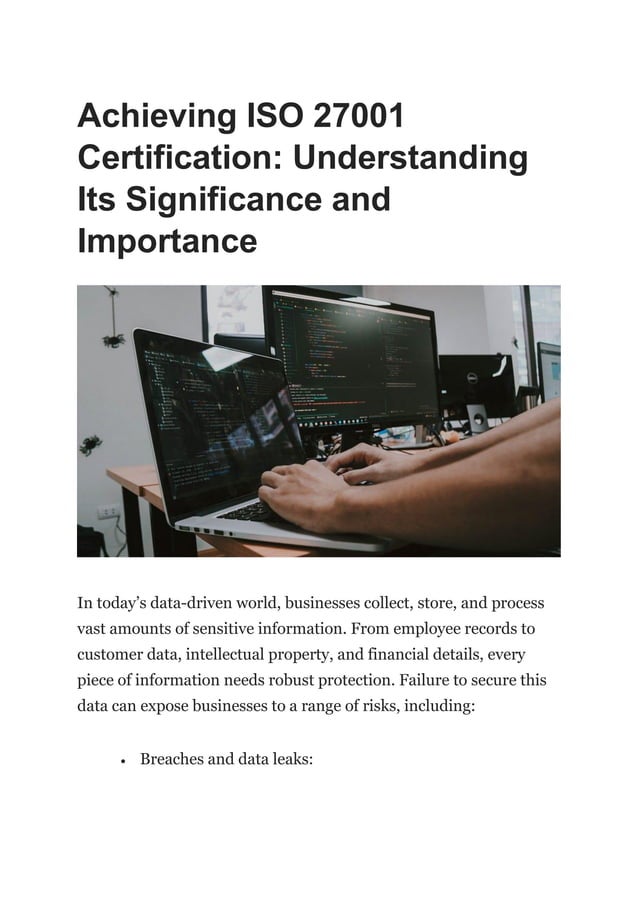 Achieving ISO 27001 Certification.pdf | Information and Network ...