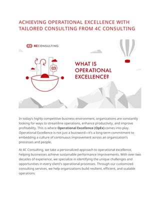 ACHIEVING OPERATIONAL EXCELLENCE WITH TAILORED CONSULTING FROM 4C ...