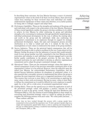 Achieving Organisational Change through Values Alignment | PDF