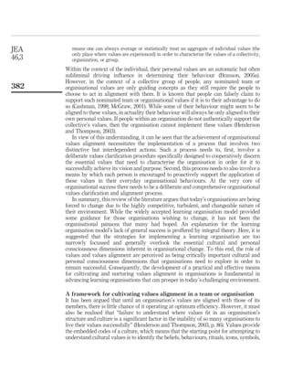 Achieving Organisational Change through Values Alignment | PDF