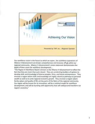 Achieving Our Vision Region 4 Workforce Board Notes Pages | PDF