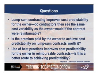 Achieving predictable project costs in an unpredictable world | PPT