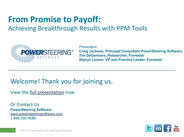 Achieving Breakthrough Results With PPM Tools | PPT