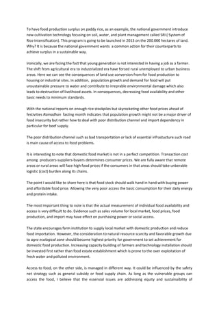 Achieving sustainable food security for all | DOC