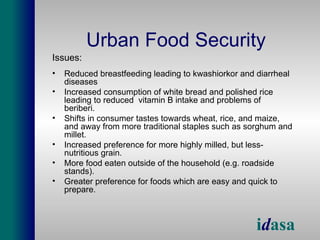 Achieving Urban Food Security Policy Issues | PPT
