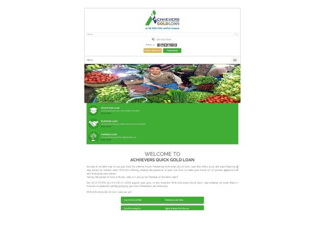 Achiievers Quick Gold Loan PPT | PPT