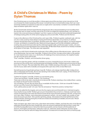 A child's christmas in wales | DOCX