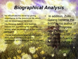 A child of sorrow by zoilo galang | PPT