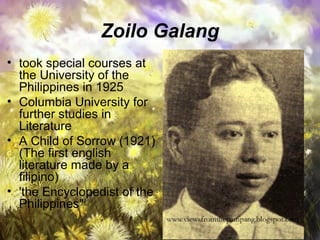 A child of sorrow by zoilo galang | PPT