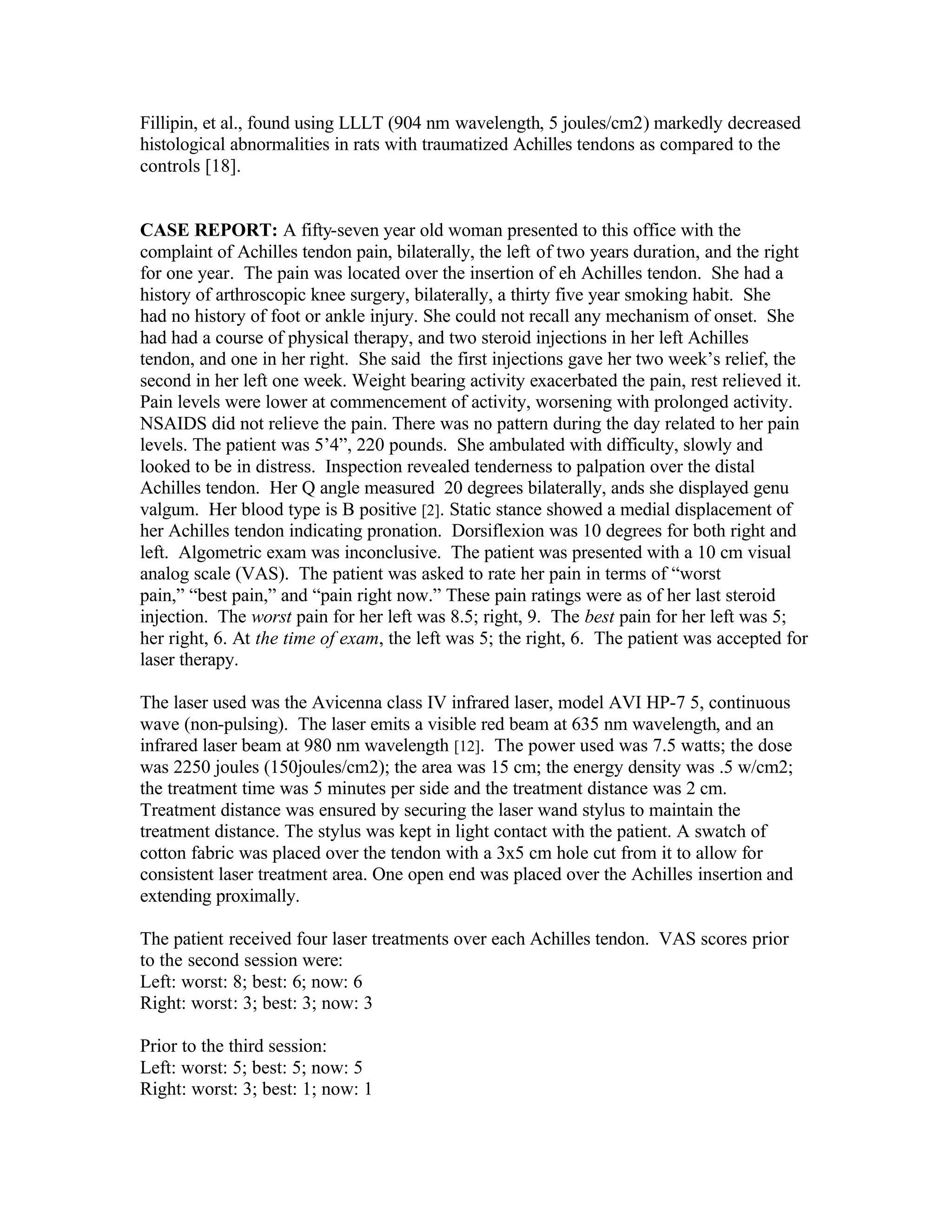 Achilles Tendinitis Case Study—AvicennaLaser.com