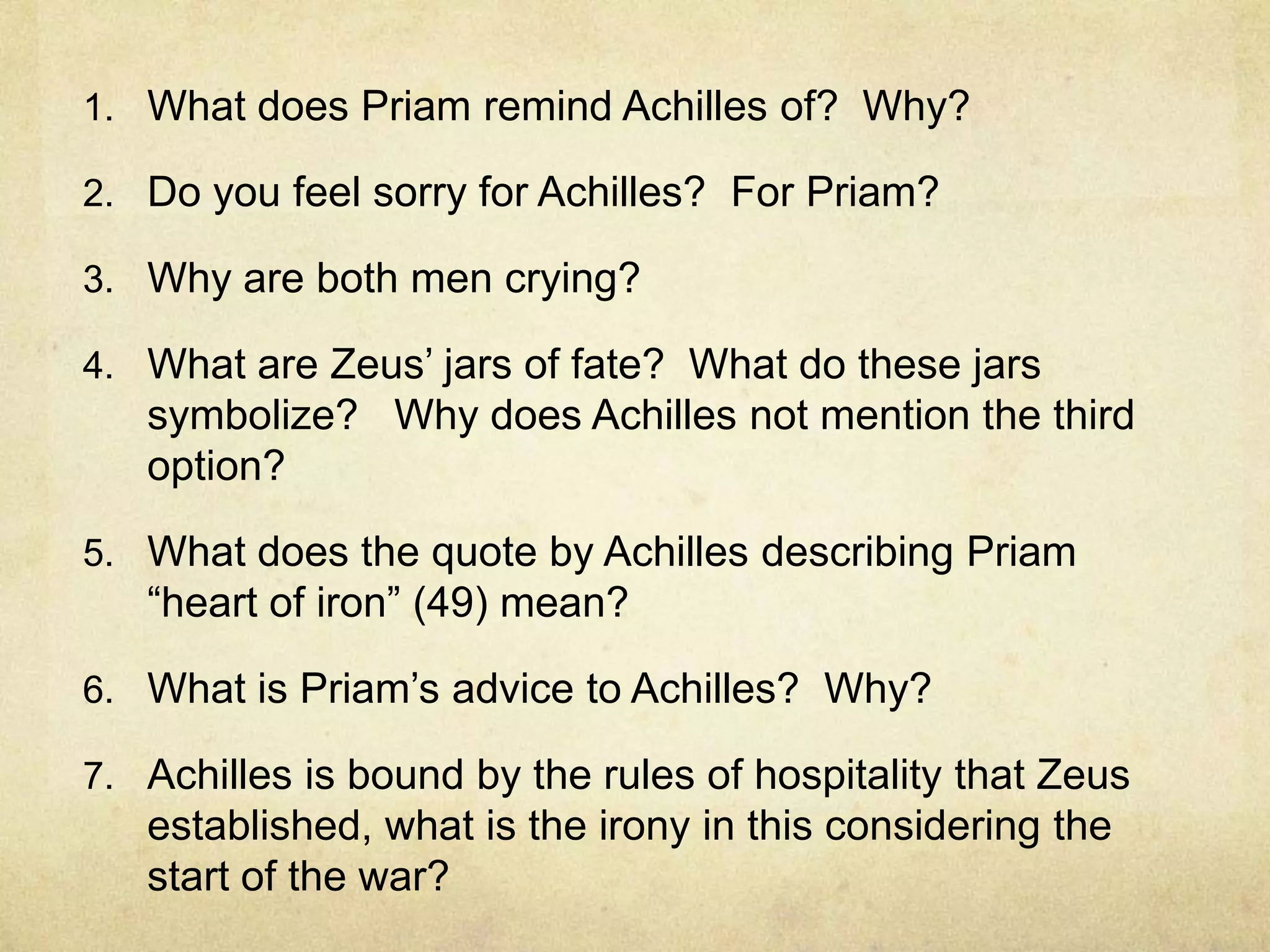 Achilles and priam | PPTX | Death, Injury, or Military Conflict ...