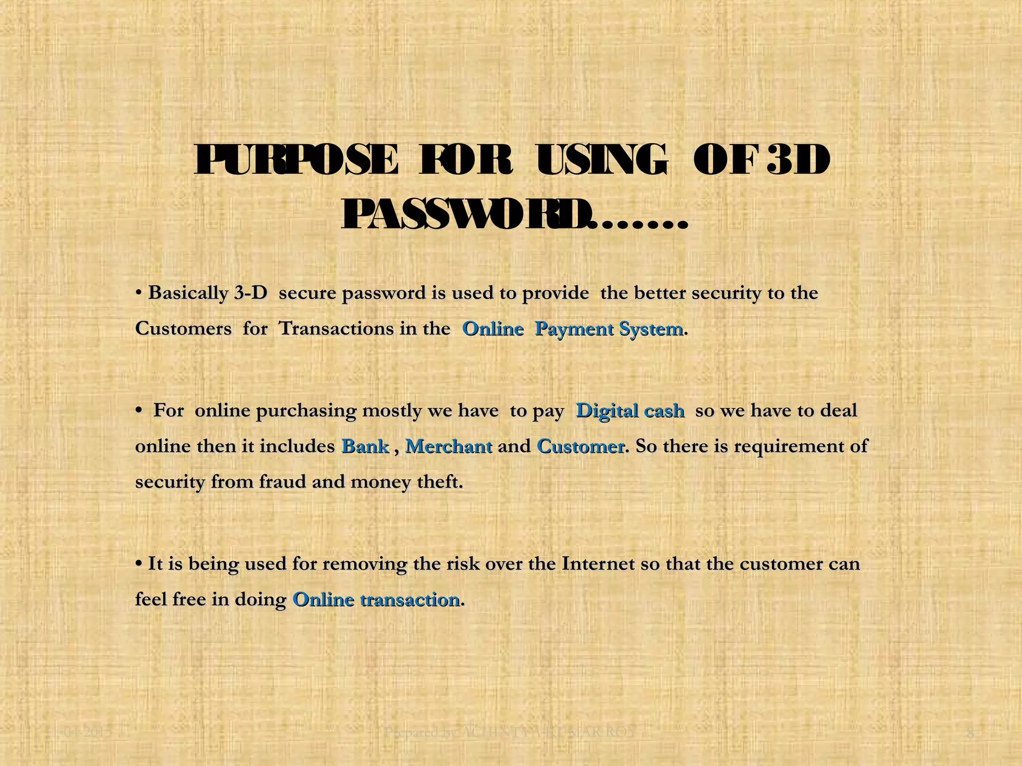 3D secure password | PPT