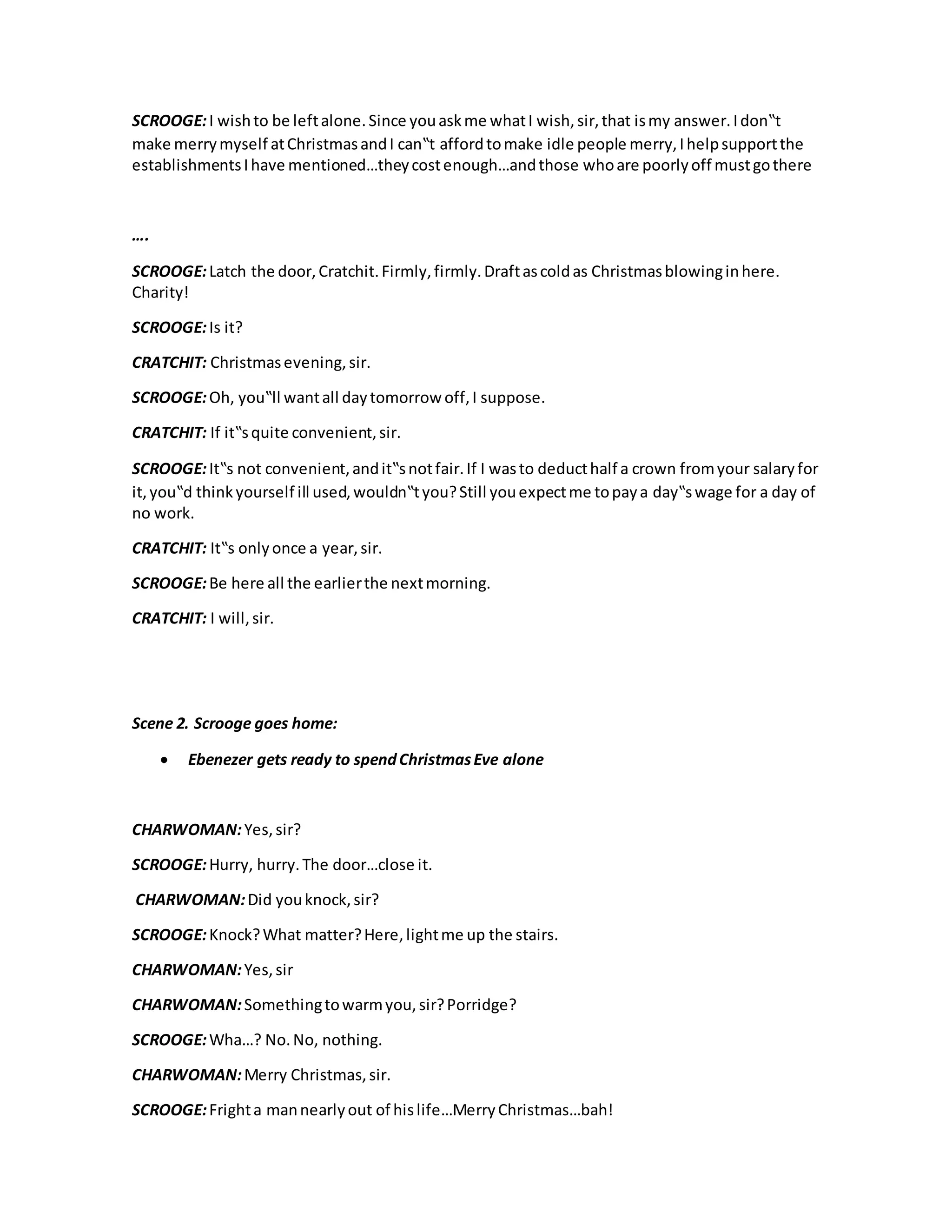 A chistmas carol script | DOCX