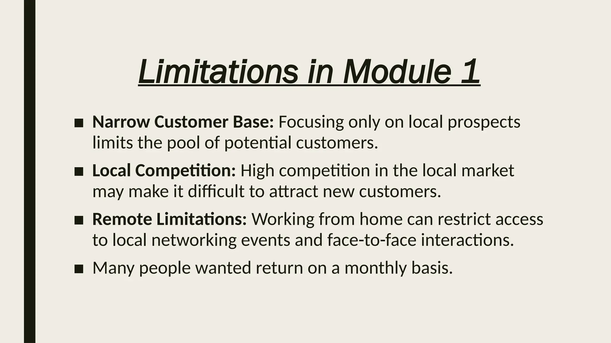 Achivement and limitations.pptx in internship | PPTX