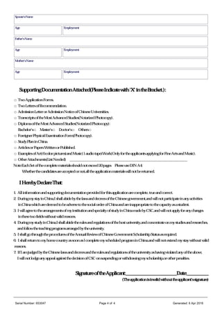 Contoh Berkas Beasiswa Tiongkok Achmad Badaruddin 2016 | PDF