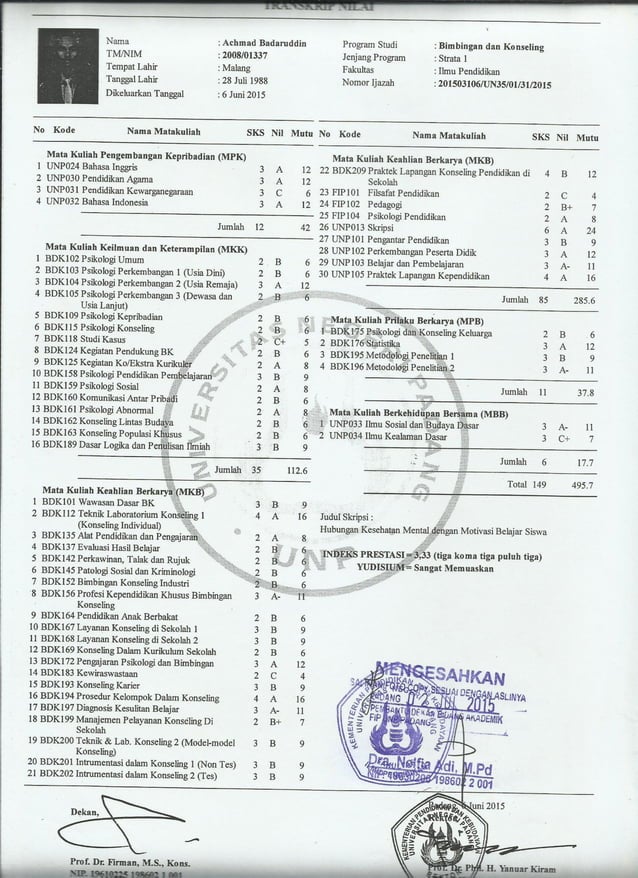 Contoh Berkas Beasiswa Tiongkok Achmad Badaruddin 2016 | PDF