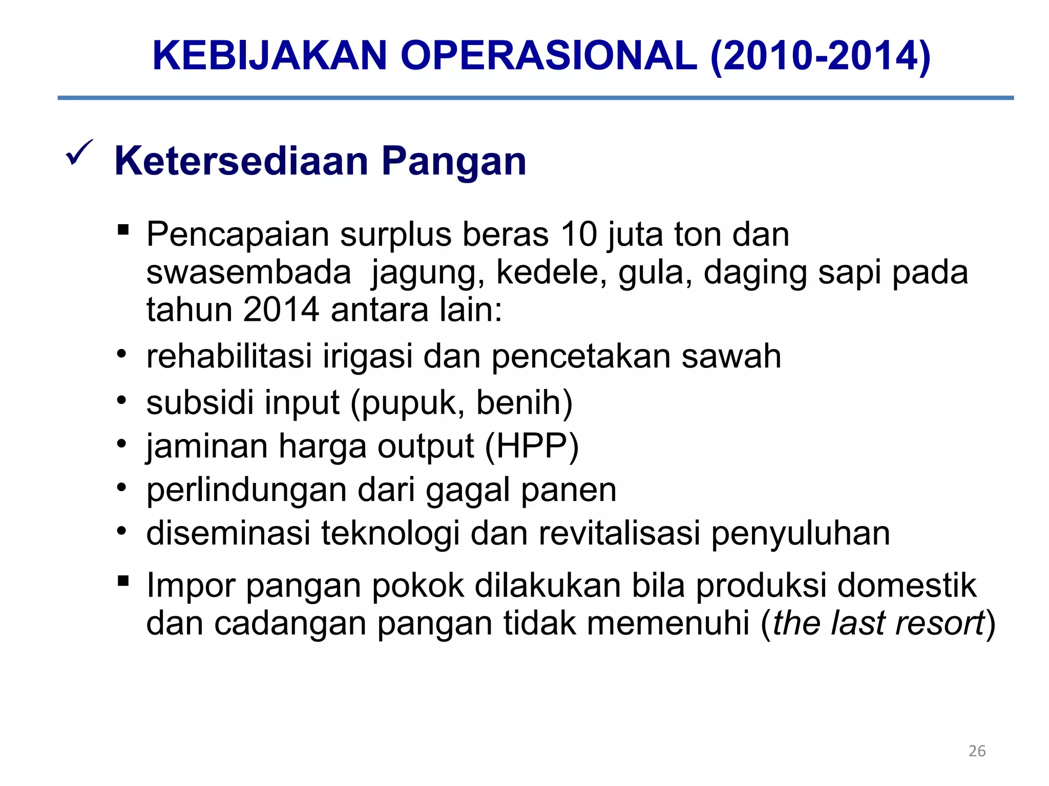 Kebijakan Pangan dan Ketahanan Pangan Nasional | PPT