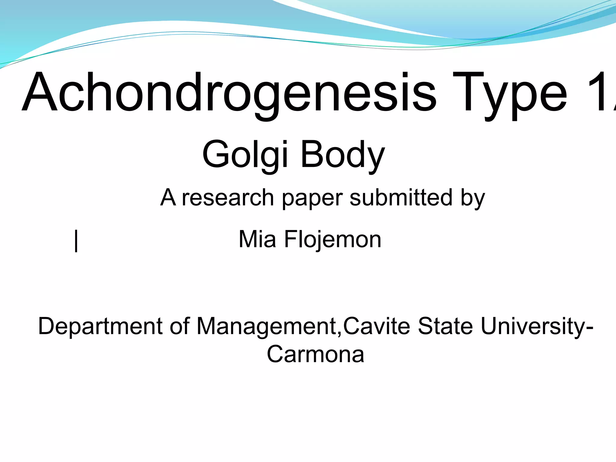 Achondrogenesis type 1a. pptx | PPTX