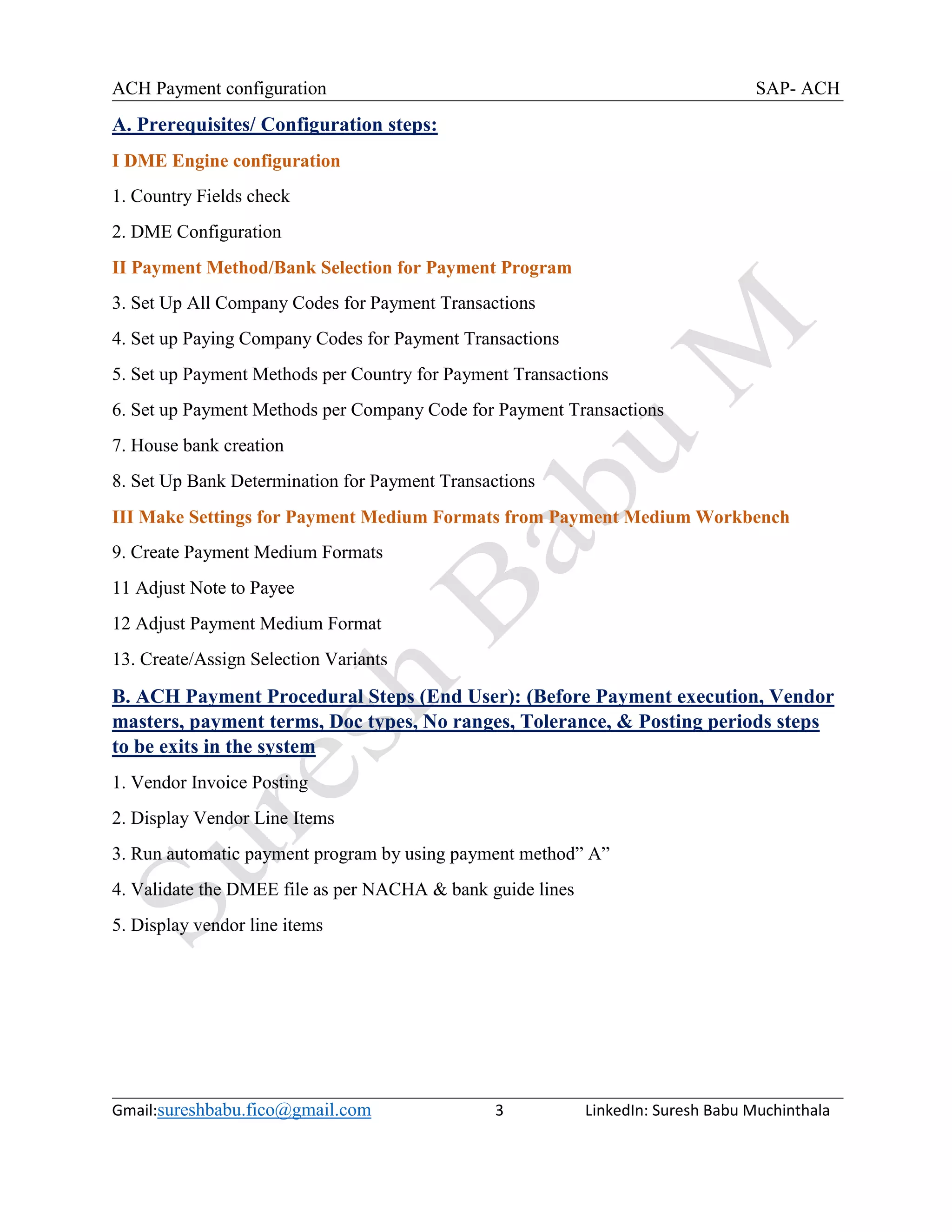 Ach payment configuration | PDF
