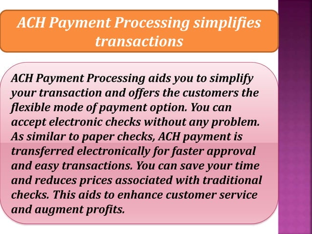 ACH payment processing | PPTX