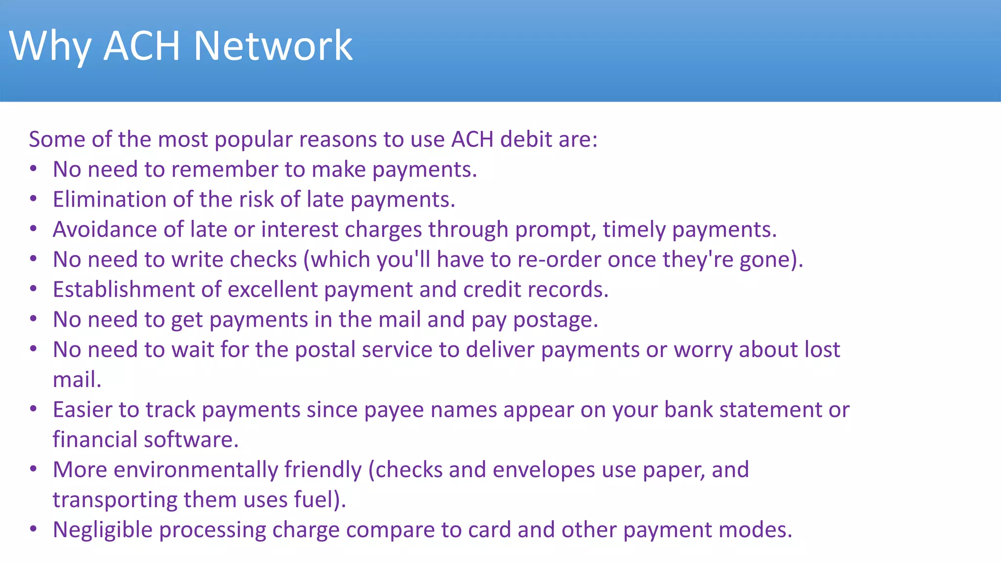 ACH Payments(NACHA/NACH/Direct debit System) | PPTX