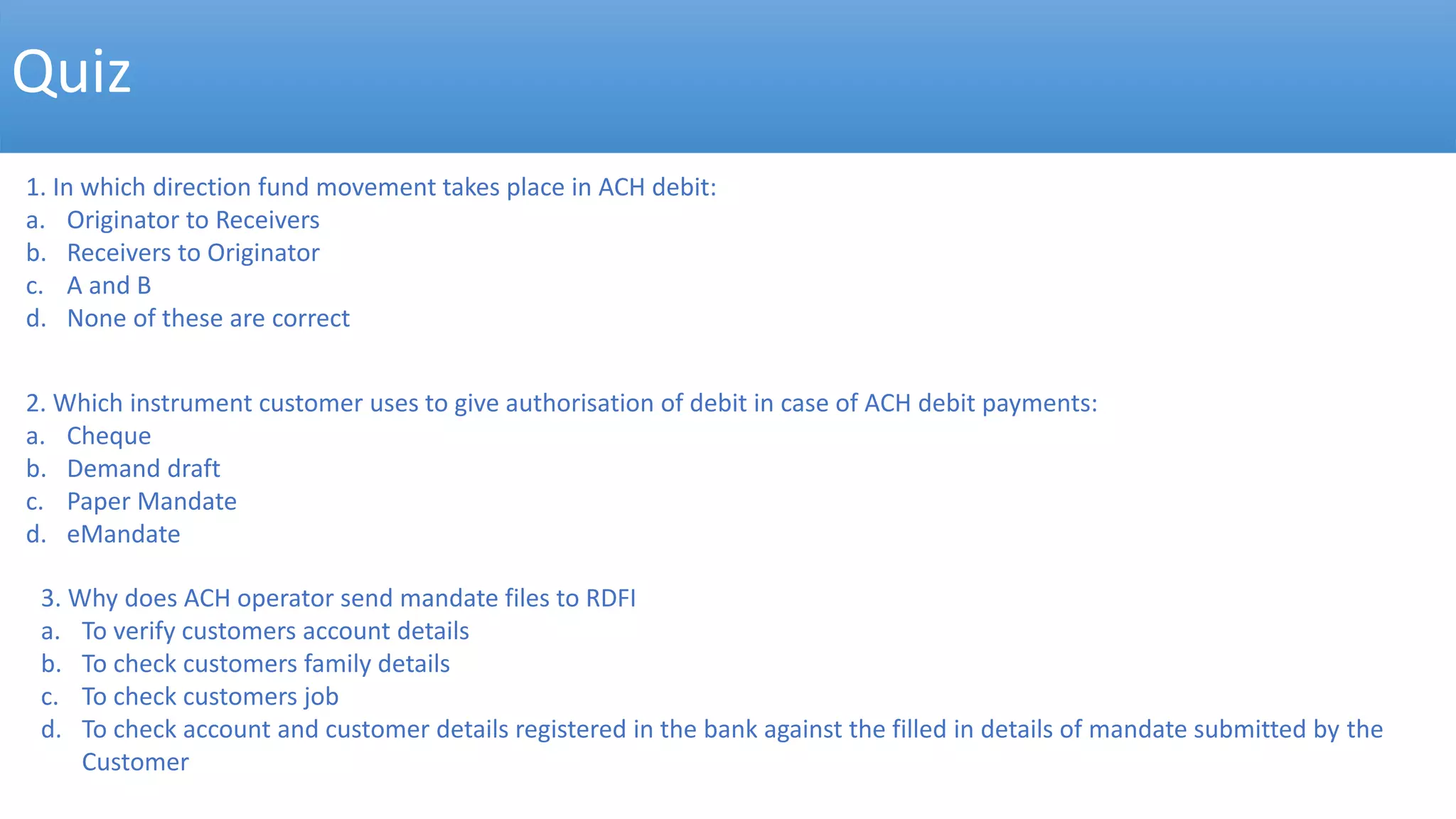 ACH Payments(NACHA/NACH/Direct debit System) | PPTX