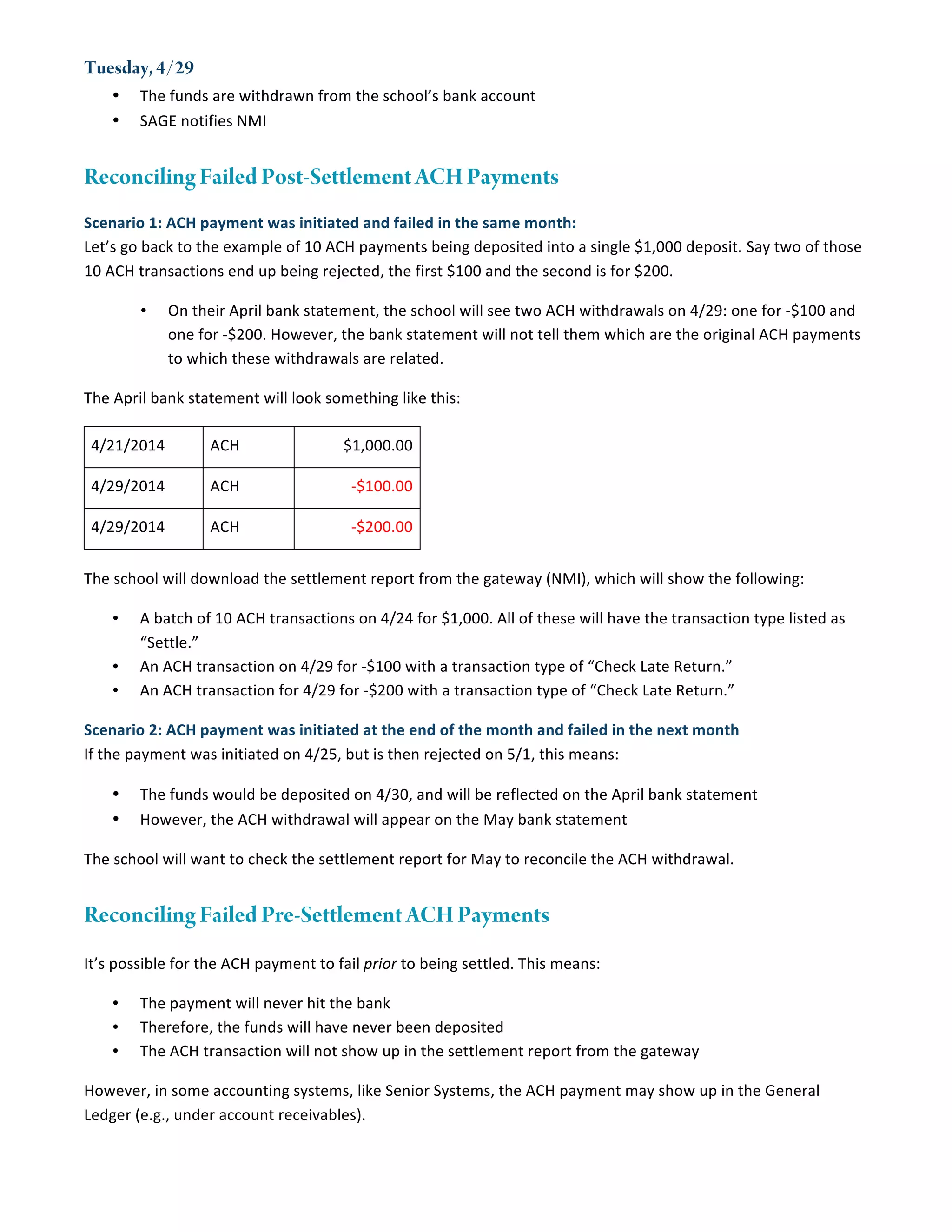 ACH Processing and Reconciliation Guide | PDF | Credit Cards | Personal Debt