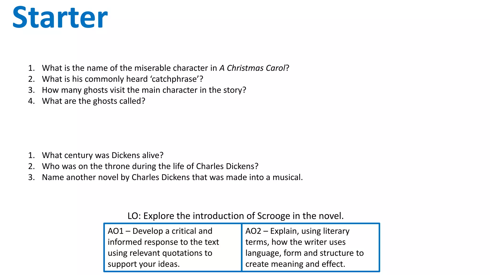 A Christmas Carol - GCSE lesson resources and activities | PPTX