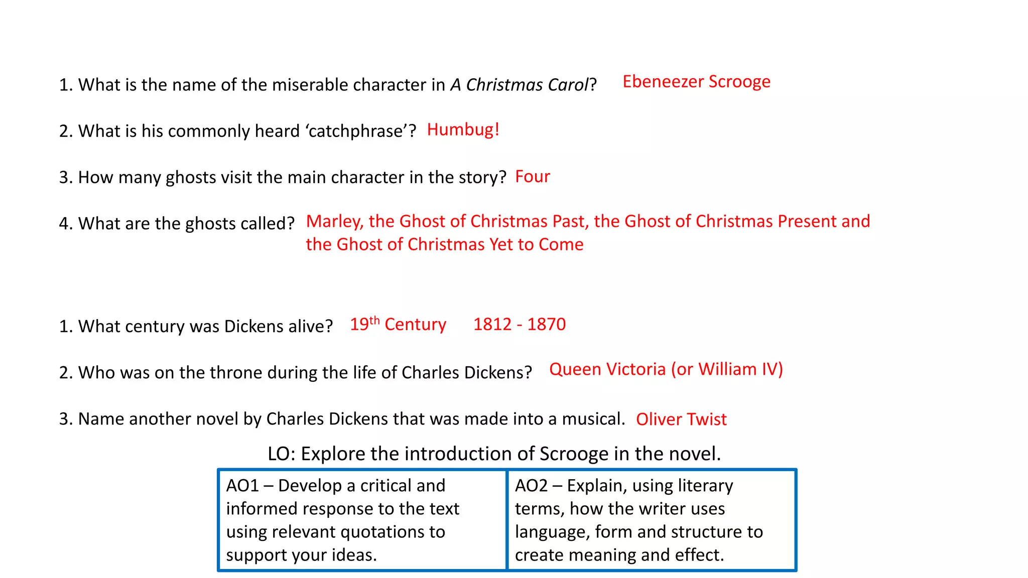 A Christmas Carol - GCSE lesson resources and activities | PPTX