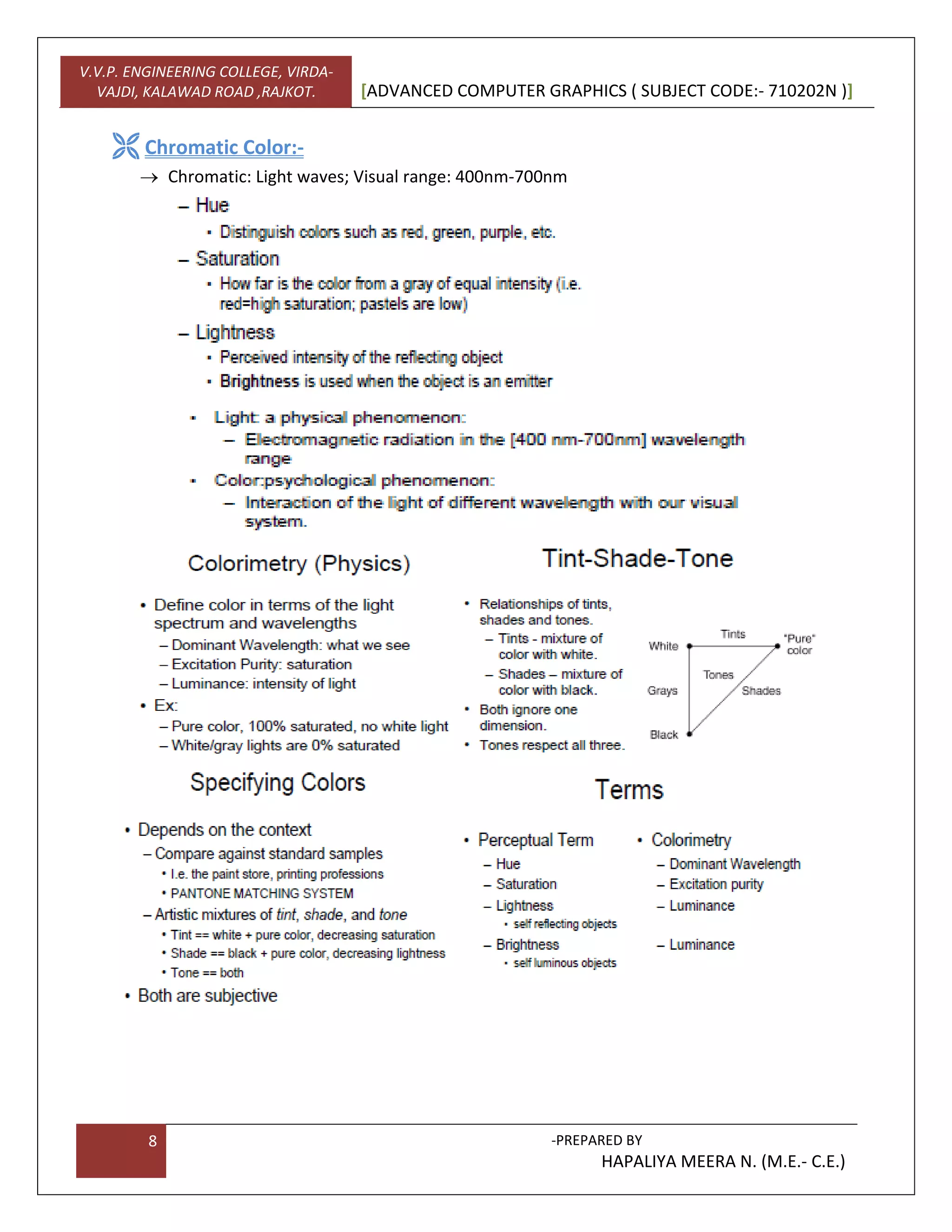 Achromatic and colored light | PDF