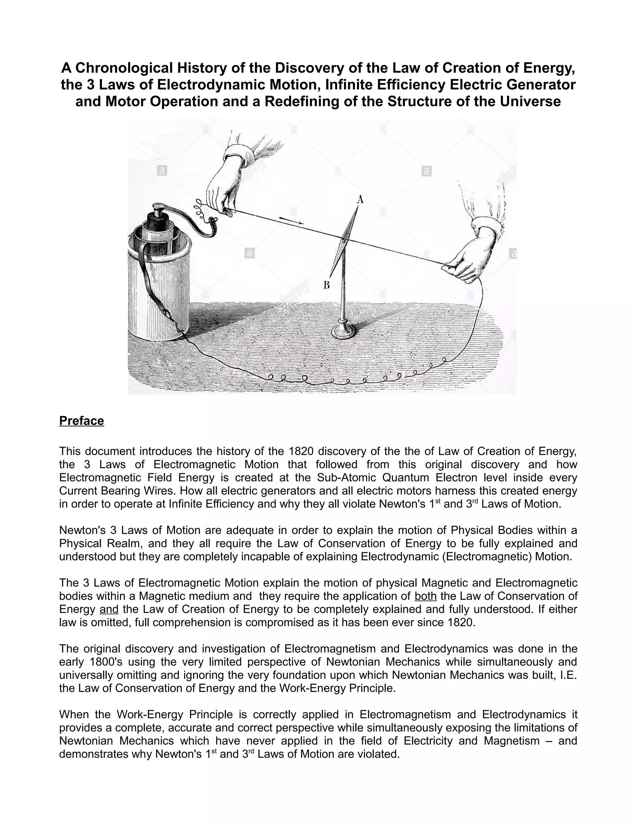 A Chronological History of the Discovery of the Law of Creation of ...