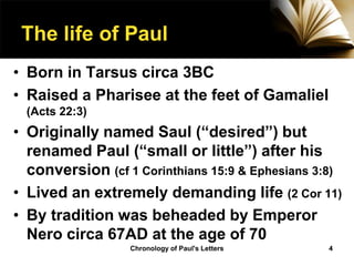 A chronology of paul’s letters | PPTX