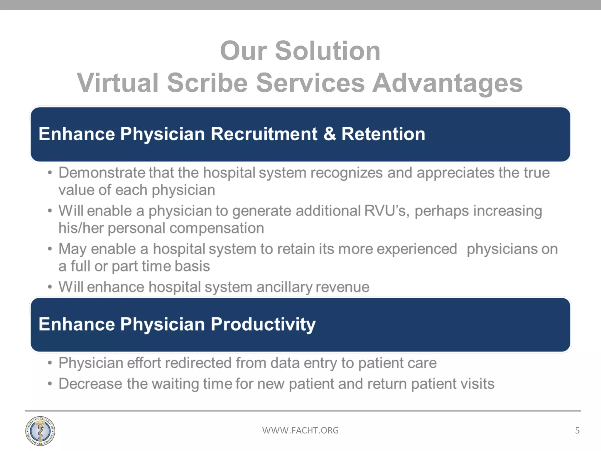 Acht virtual scribe services presentation | PPT