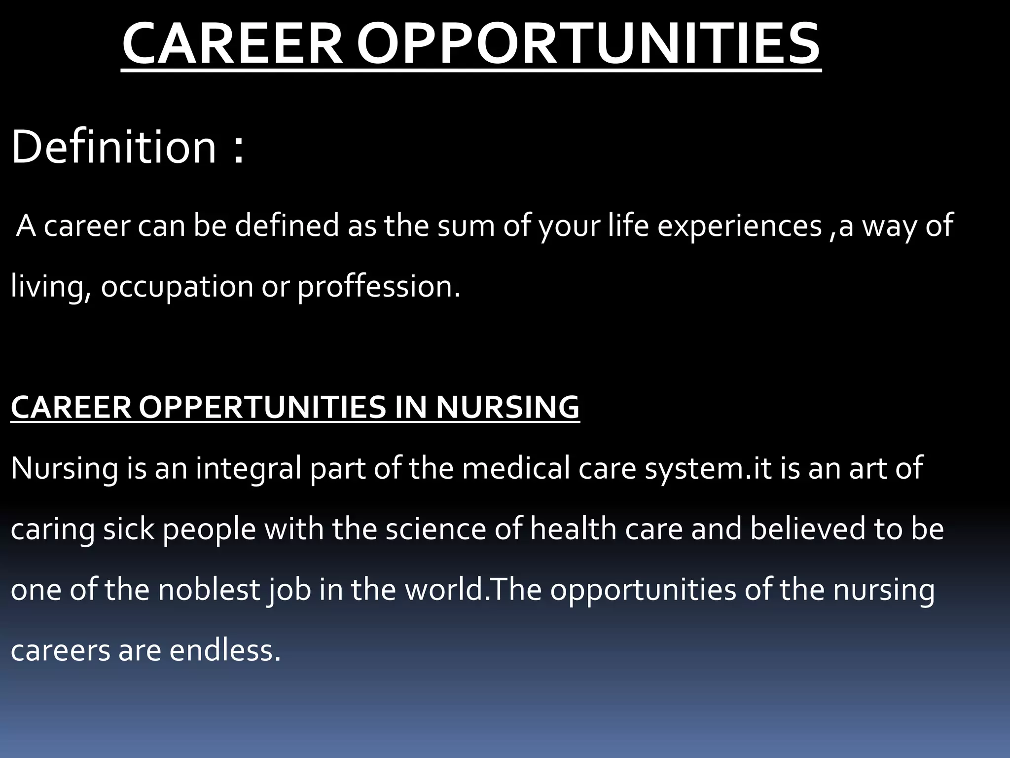 career opportunities in nursing | PPTX