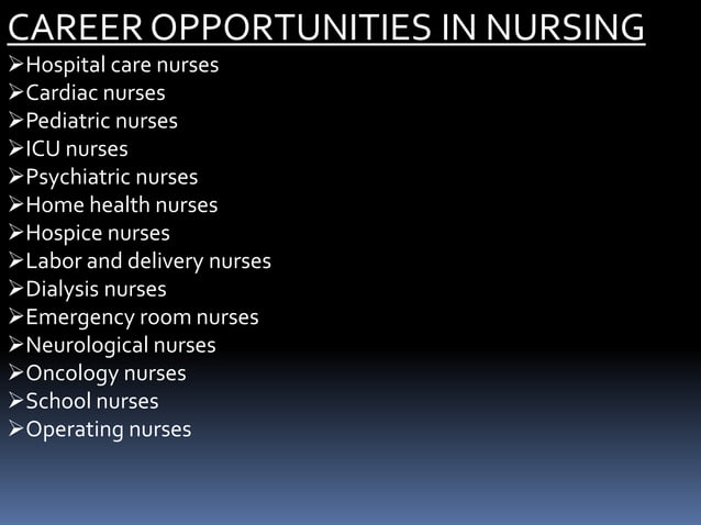 career opportunities in nursing | PPTX